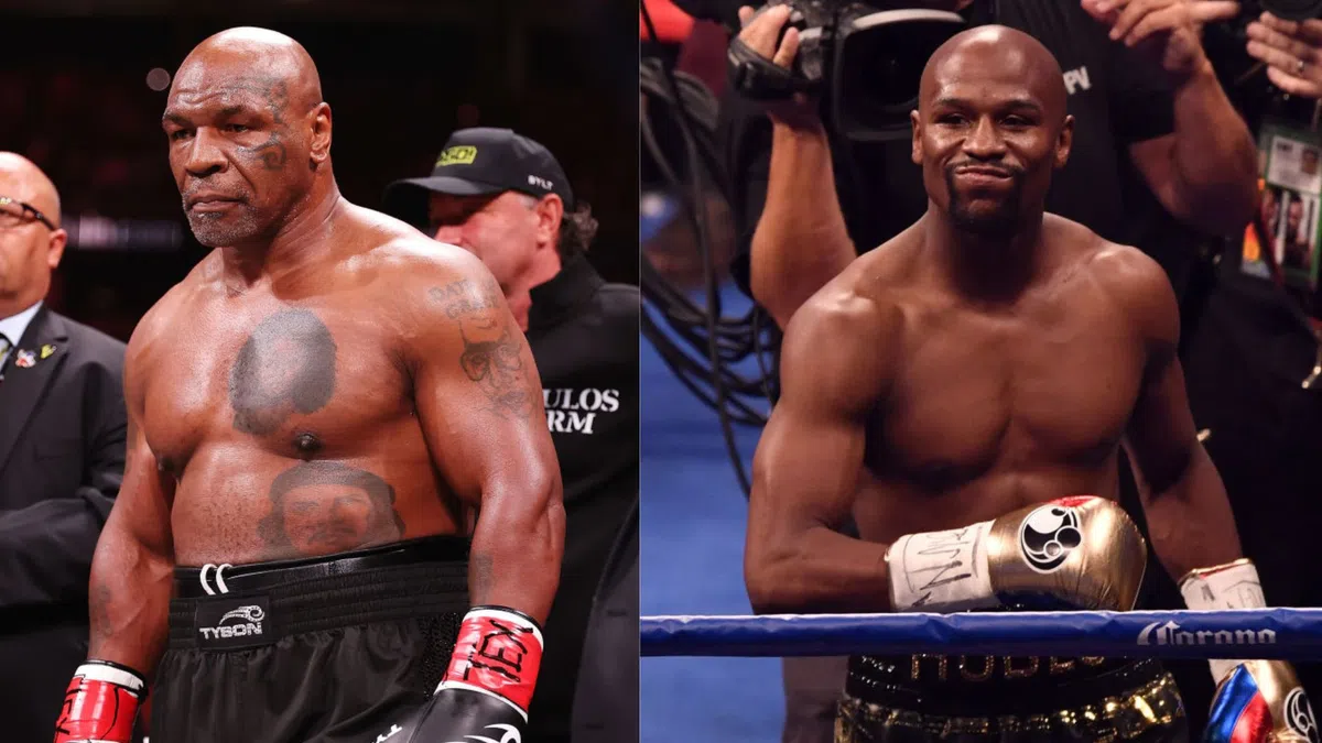 Bokslegendes Mike Tyson & Floyd Mayweather tegenover elkaar in de ring